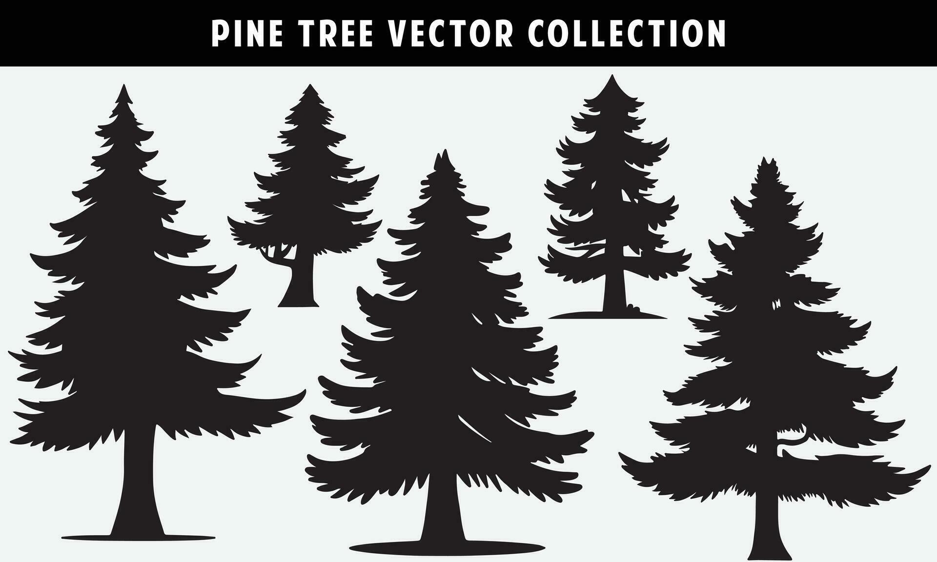 set of pine trees silhouettes vector graphics for design 25901466 ...