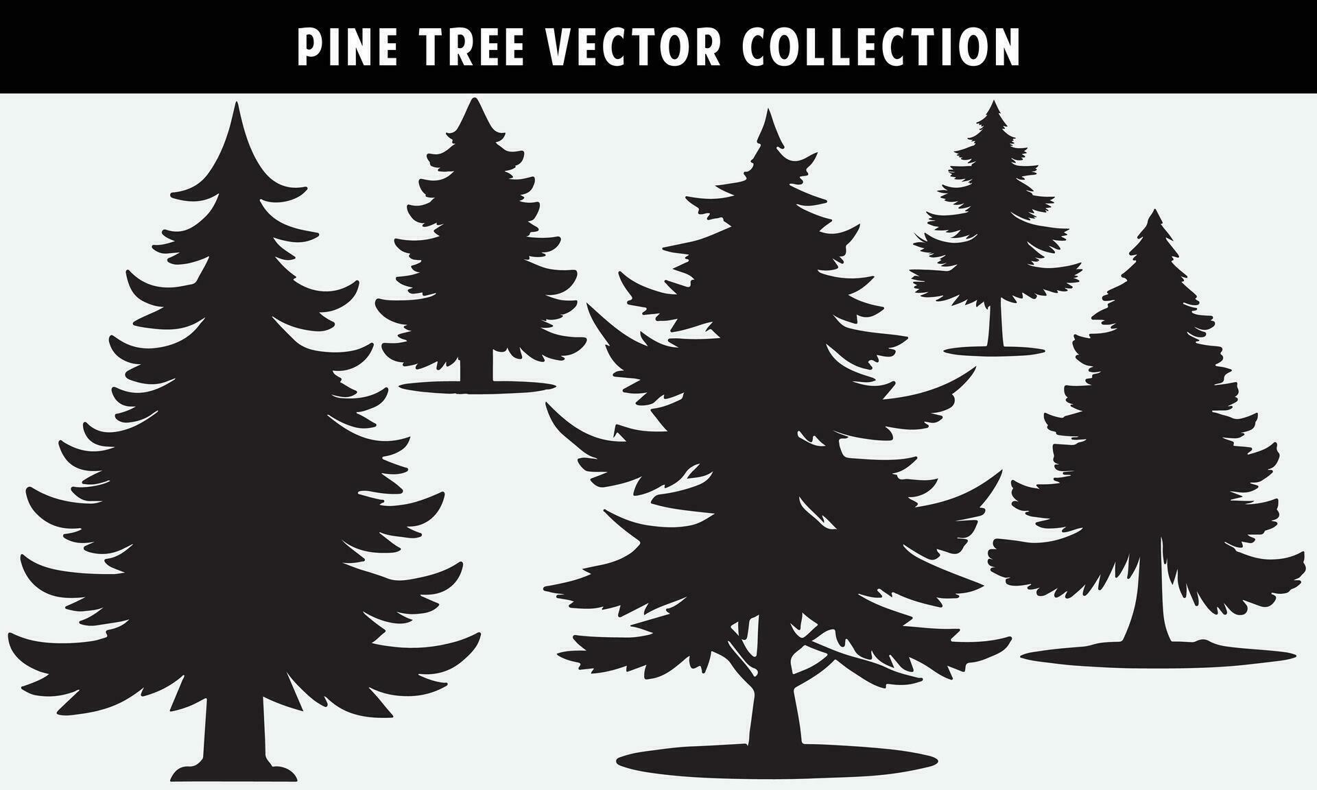 set of pine trees silhouettes vector graphics for design 25901470 ...