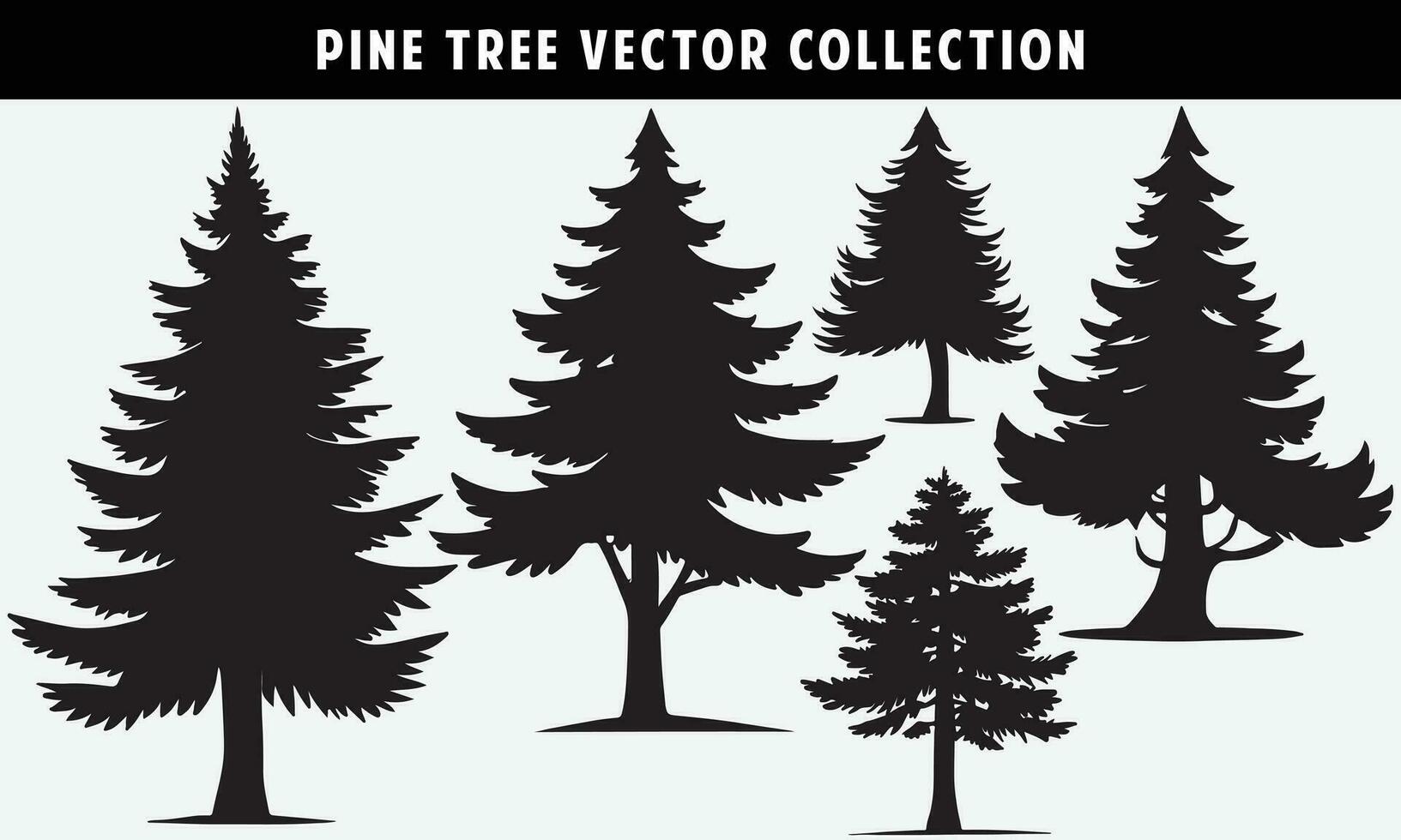 set of pine trees silhouettes vector graphics for design 25901471 ...