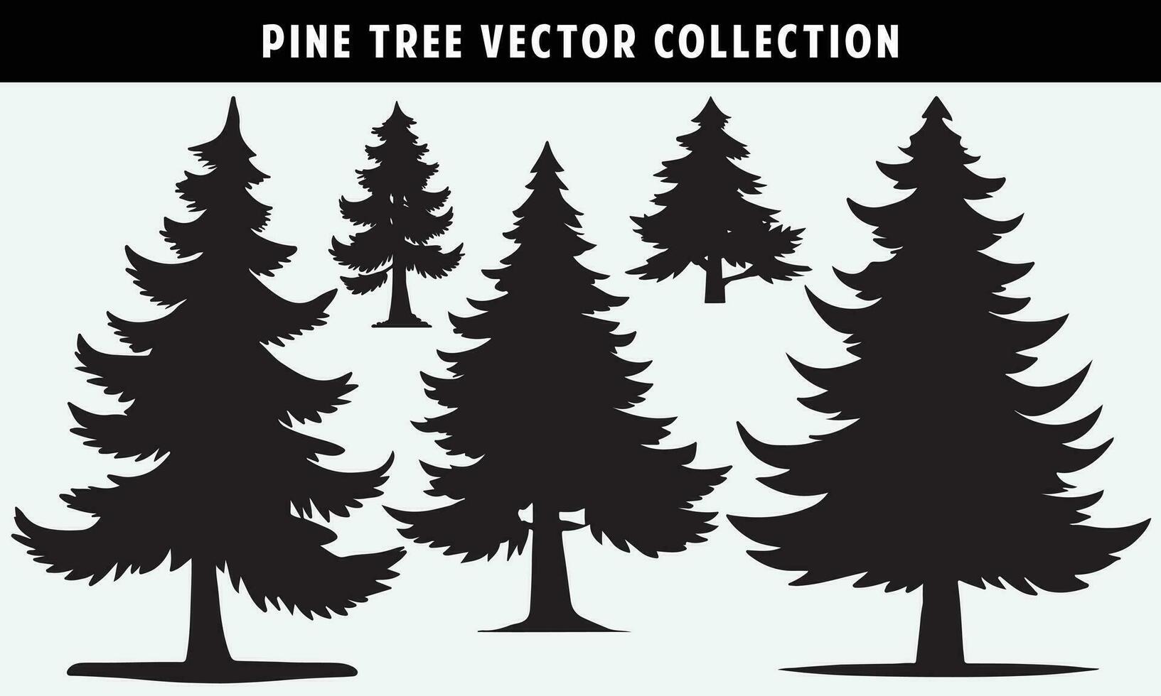 set of pine trees silhouettes vector graphics for design 25901473 ...