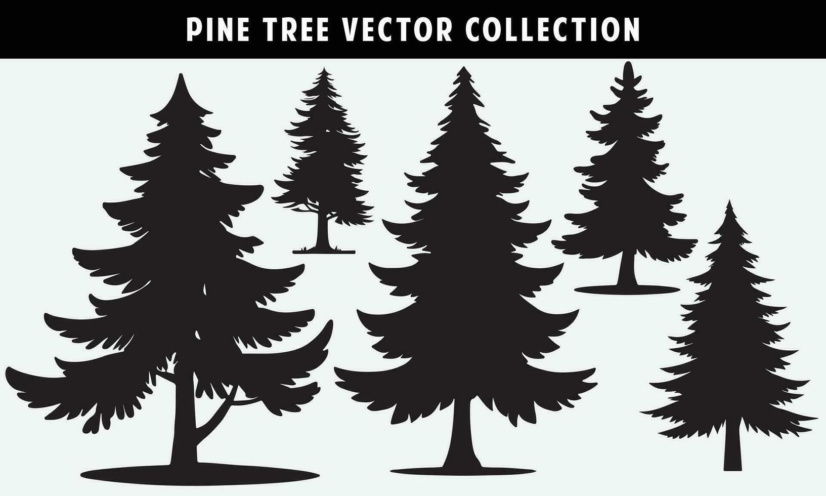 set of pine trees silhouettes vector graphics for design 25901475 ...