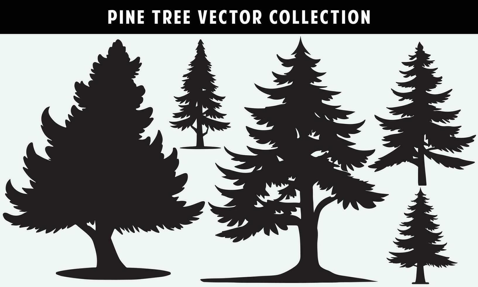 set of pine trees silhouettes vector graphics for design 25901476 ...