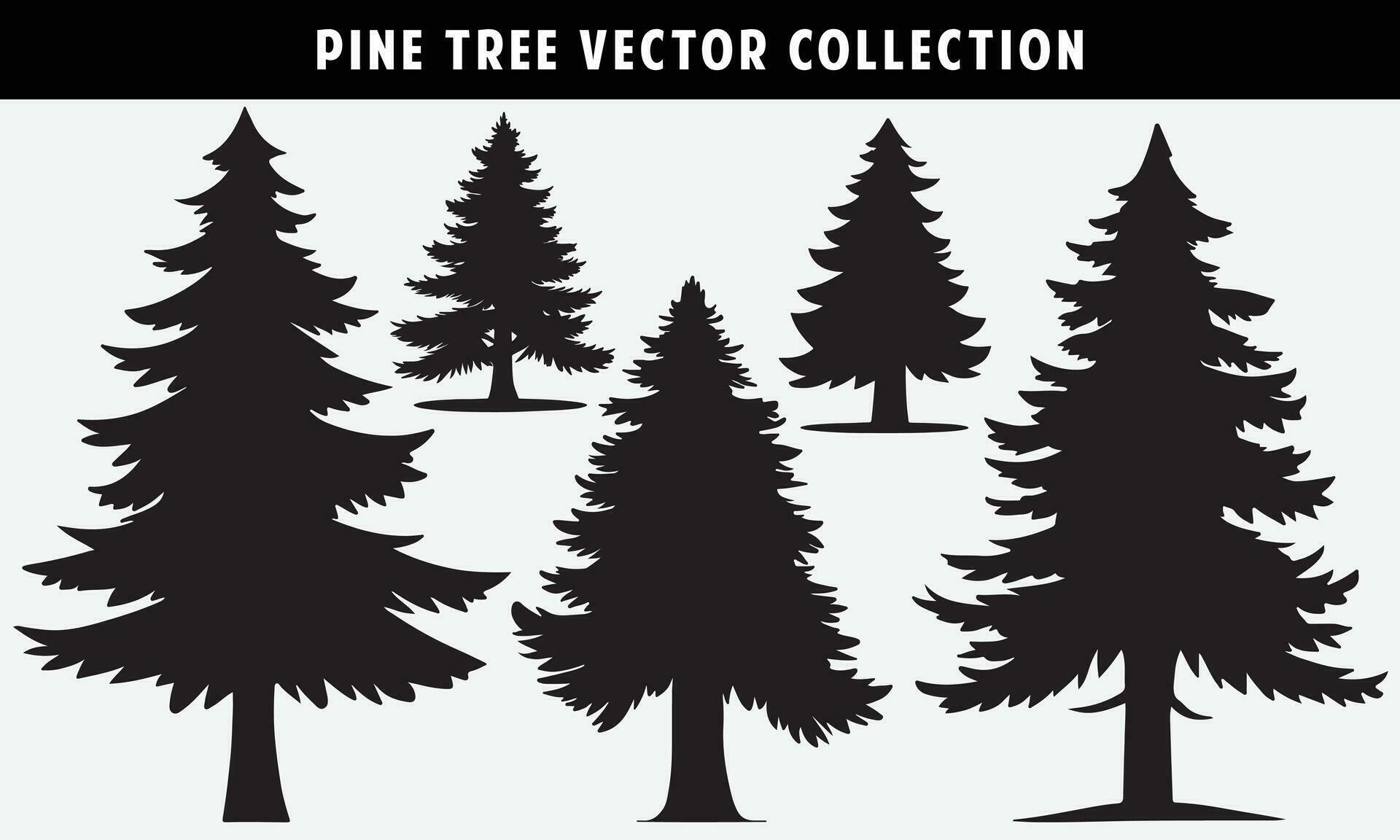set of pine trees silhouettes vector graphics for design 25901479 ...