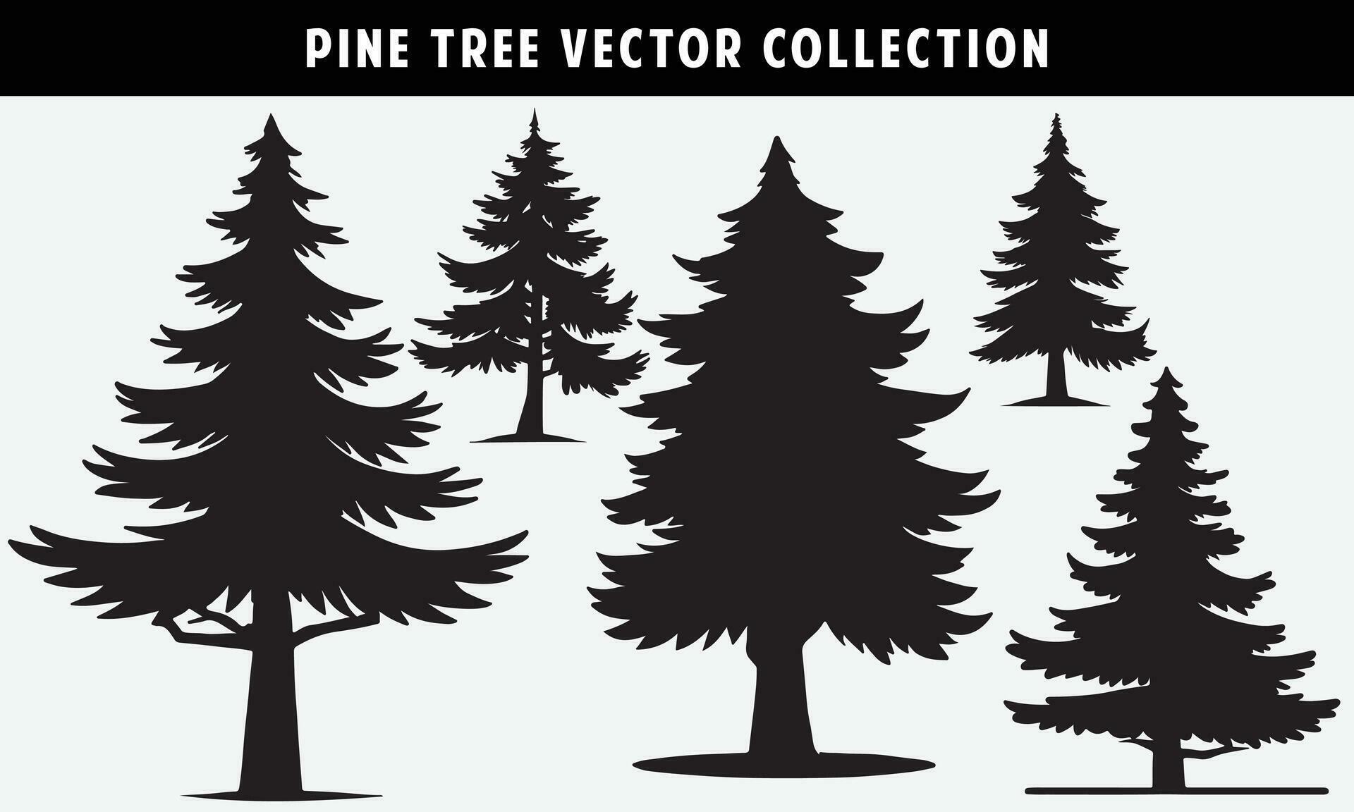 set of pine trees silhouettes vector graphics for design 25901484 ...