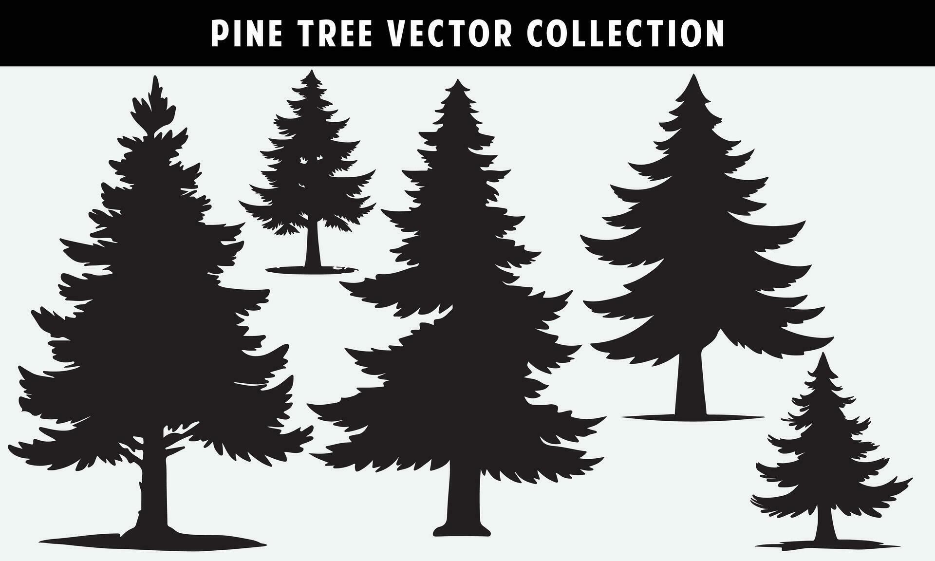 set of pine trees silhouettes vector graphics for design 25901485 ...