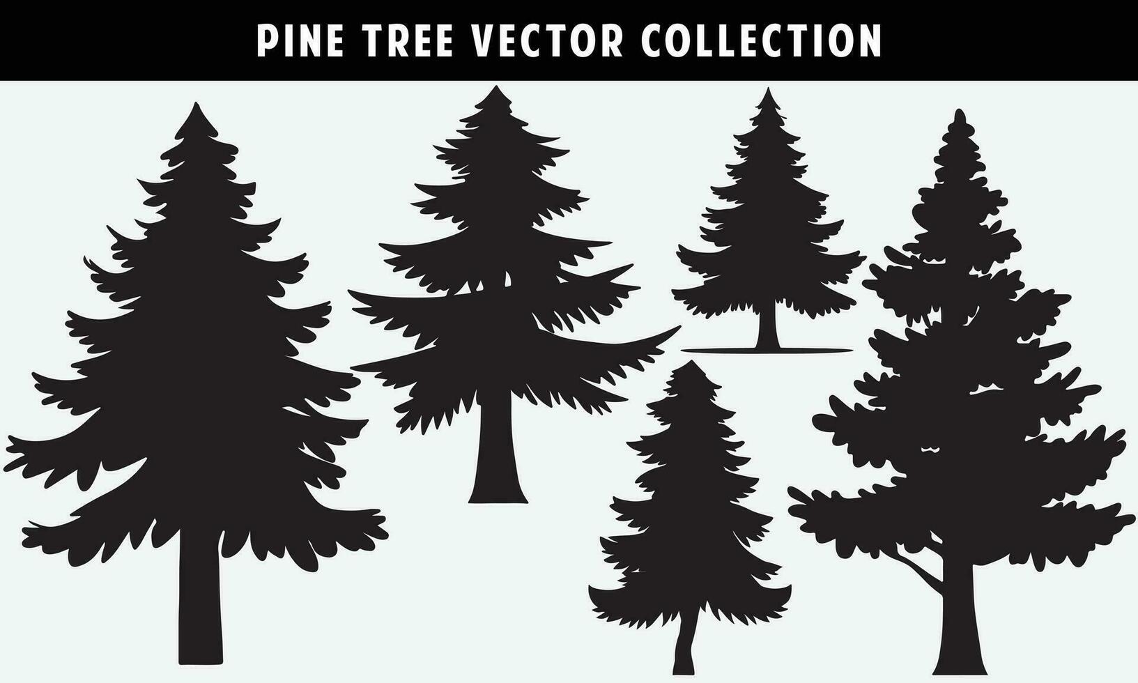 set of pine trees silhouettes vector graphics for design 25901486 ...
