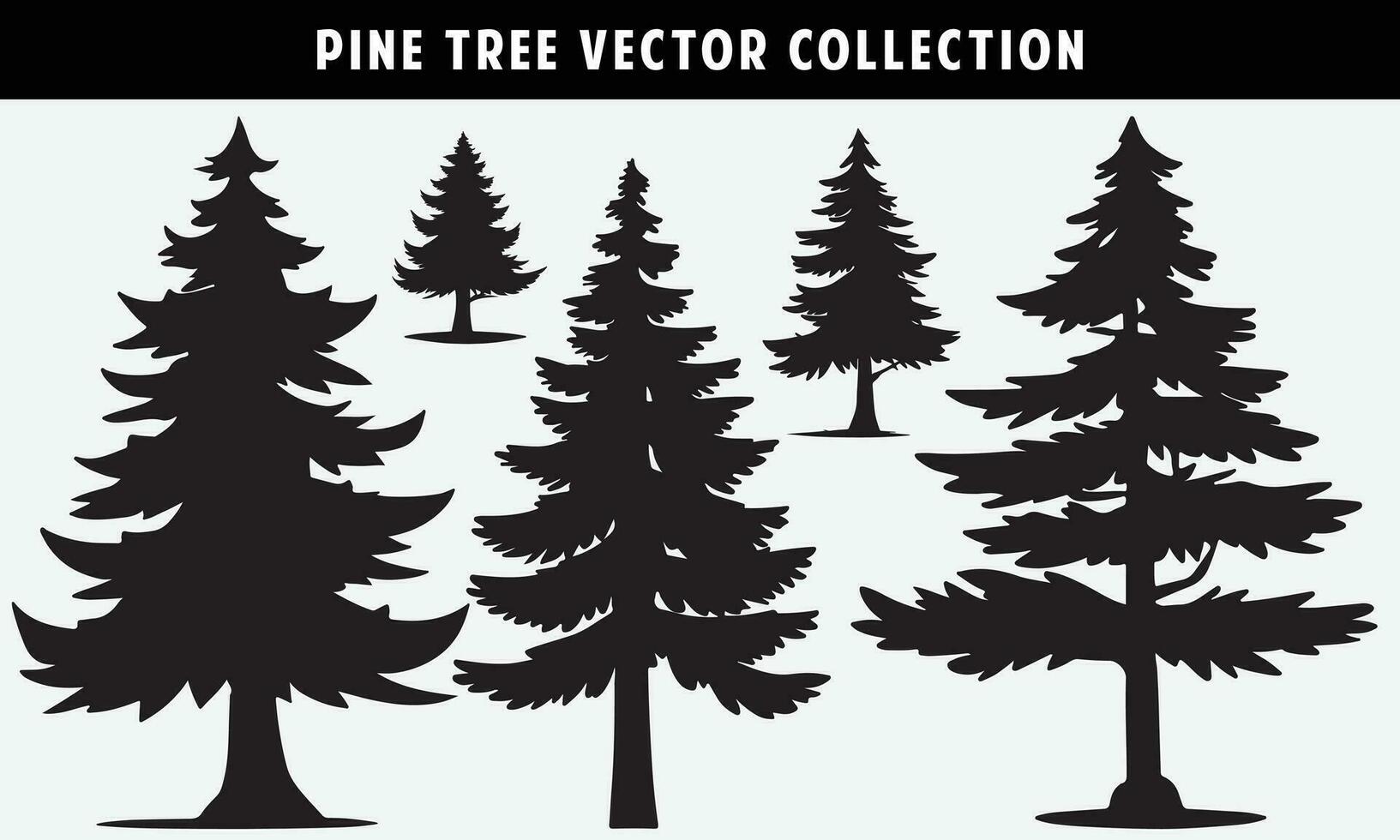 set of pine trees silhouettes vector graphics for design 25901490 ...