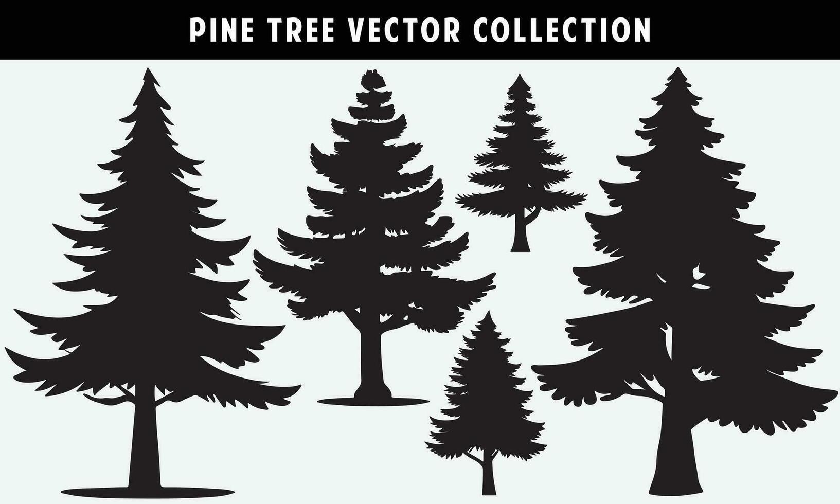 set of pine trees silhouettes vector graphics for design 25901493 ...