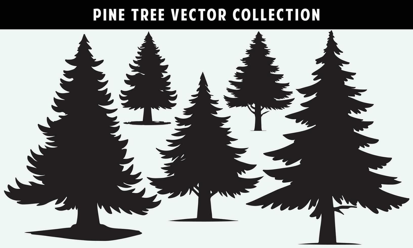 set of pine trees silhouettes vector graphics for design 25901500 ...