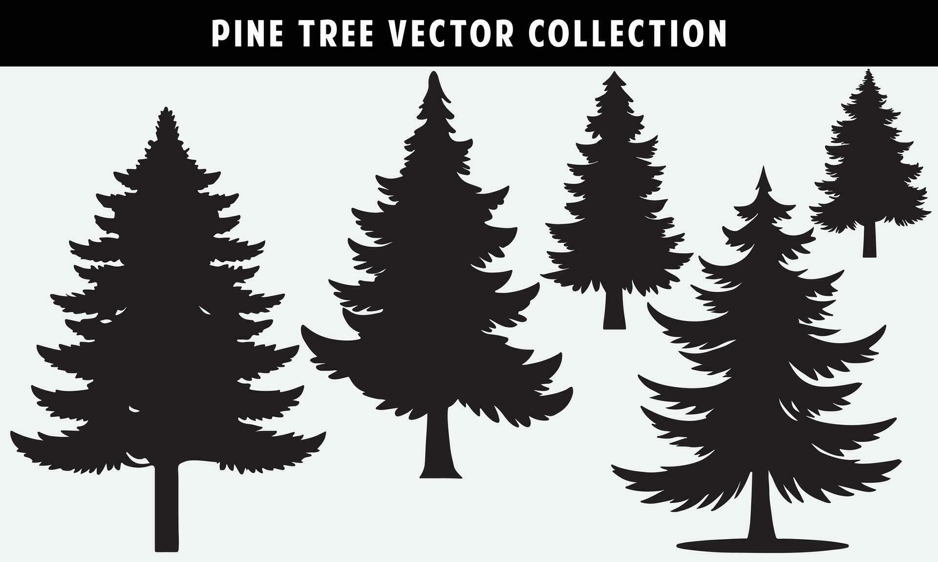 set of pine trees silhouettes vector graphics for design 25901509 ...