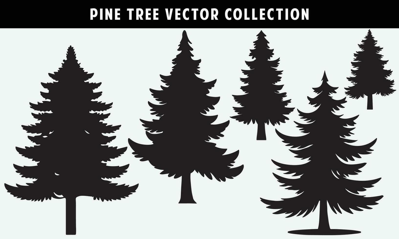 set of pine trees silhouettes vector graphics for design 25901509 ...