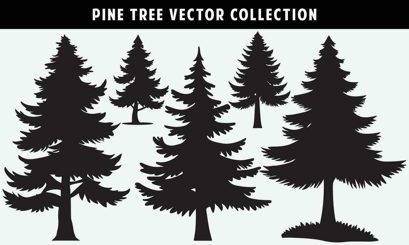 set of pine trees silhouettes vector graphics for design 25901510 ...