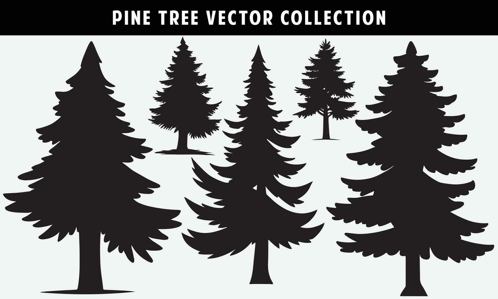 set of pine trees silhouettes vector graphics for design 25901511 ...