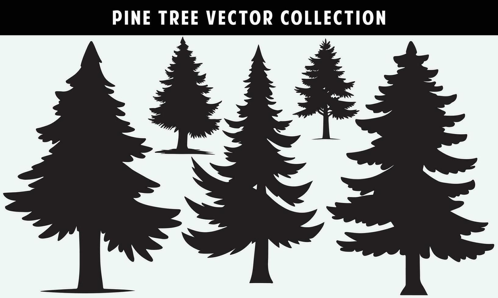 set of pine trees silhouettes vector graphics for design 25901511 ...