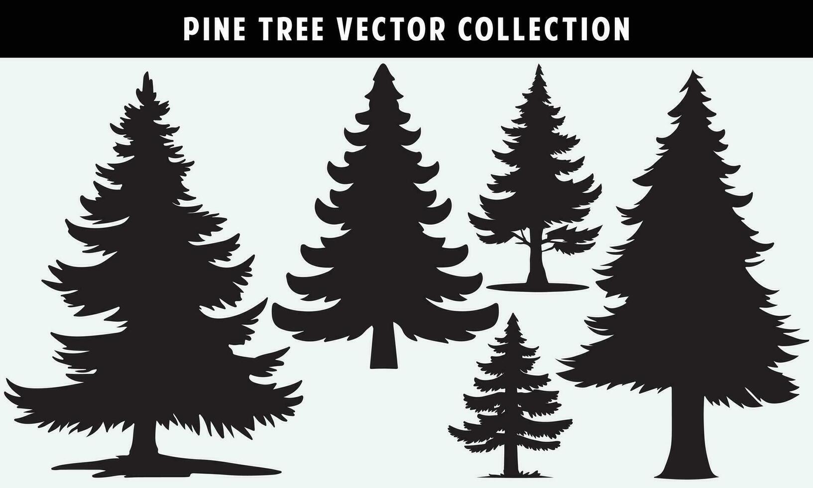 set of pine trees silhouettes vector graphics for design 25901514 ...