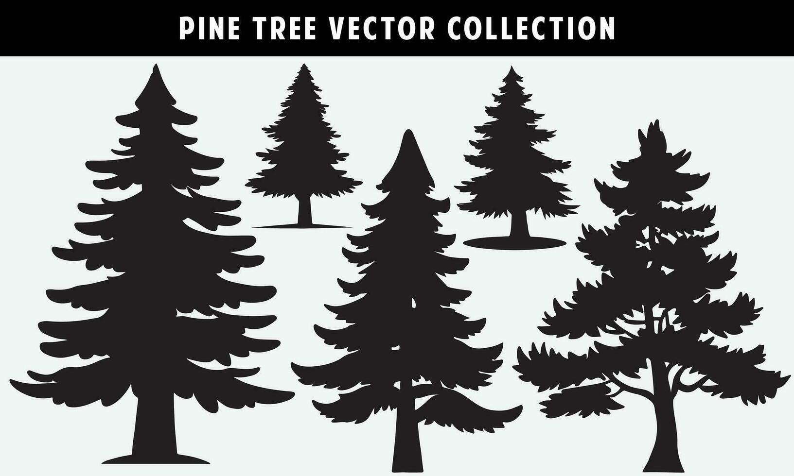 set of pine trees silhouettes vector graphics for design 25901516 ...