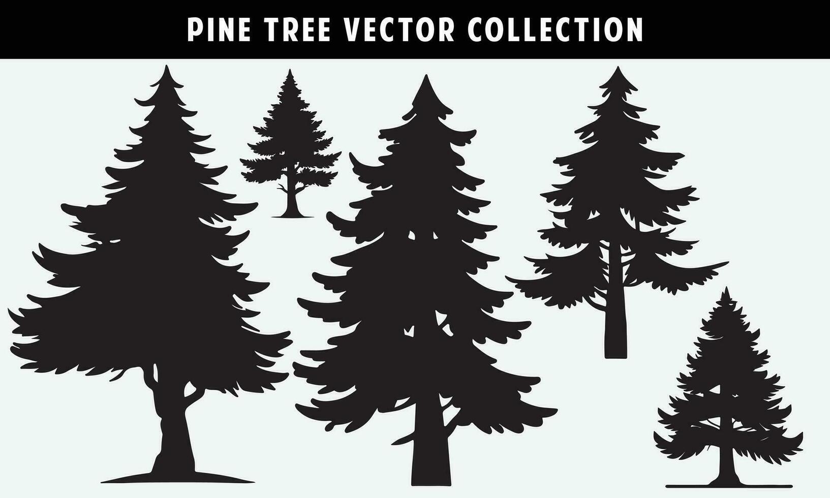 set of pine trees silhouettes vector graphics for design 25901517 ...