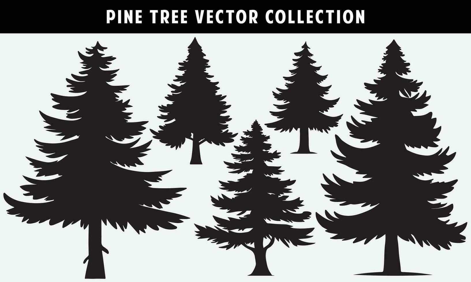 set of pine trees silhouettes vector graphics for design 25901519 ...