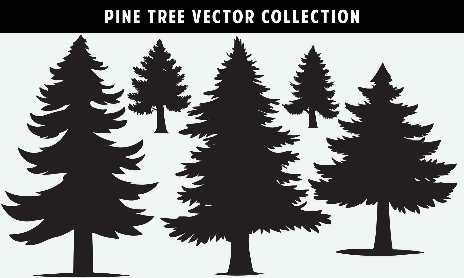 set of pine trees silhouettes vector graphics for design 25901525 ...