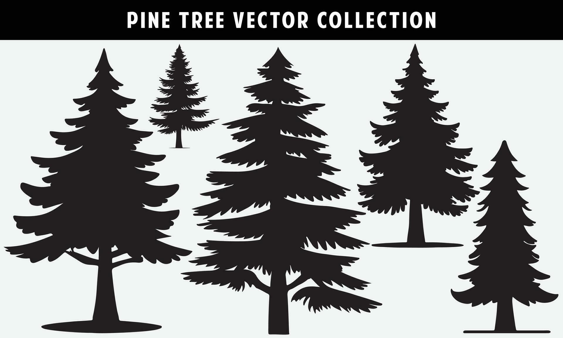 set of pine trees silhouettes vector graphics for design 25901526 ...