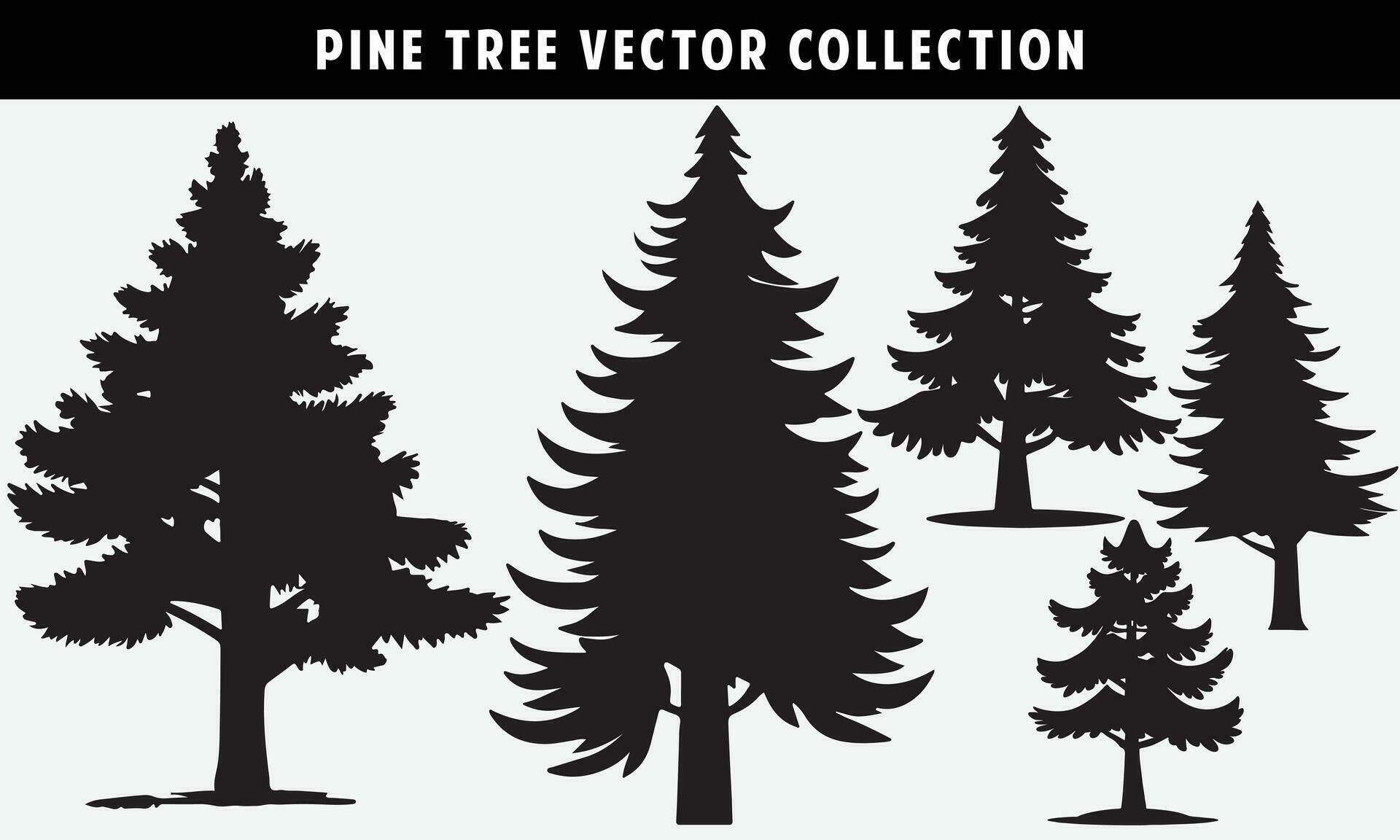 set of pine trees silhouettes vector graphics for design 25901527 ...