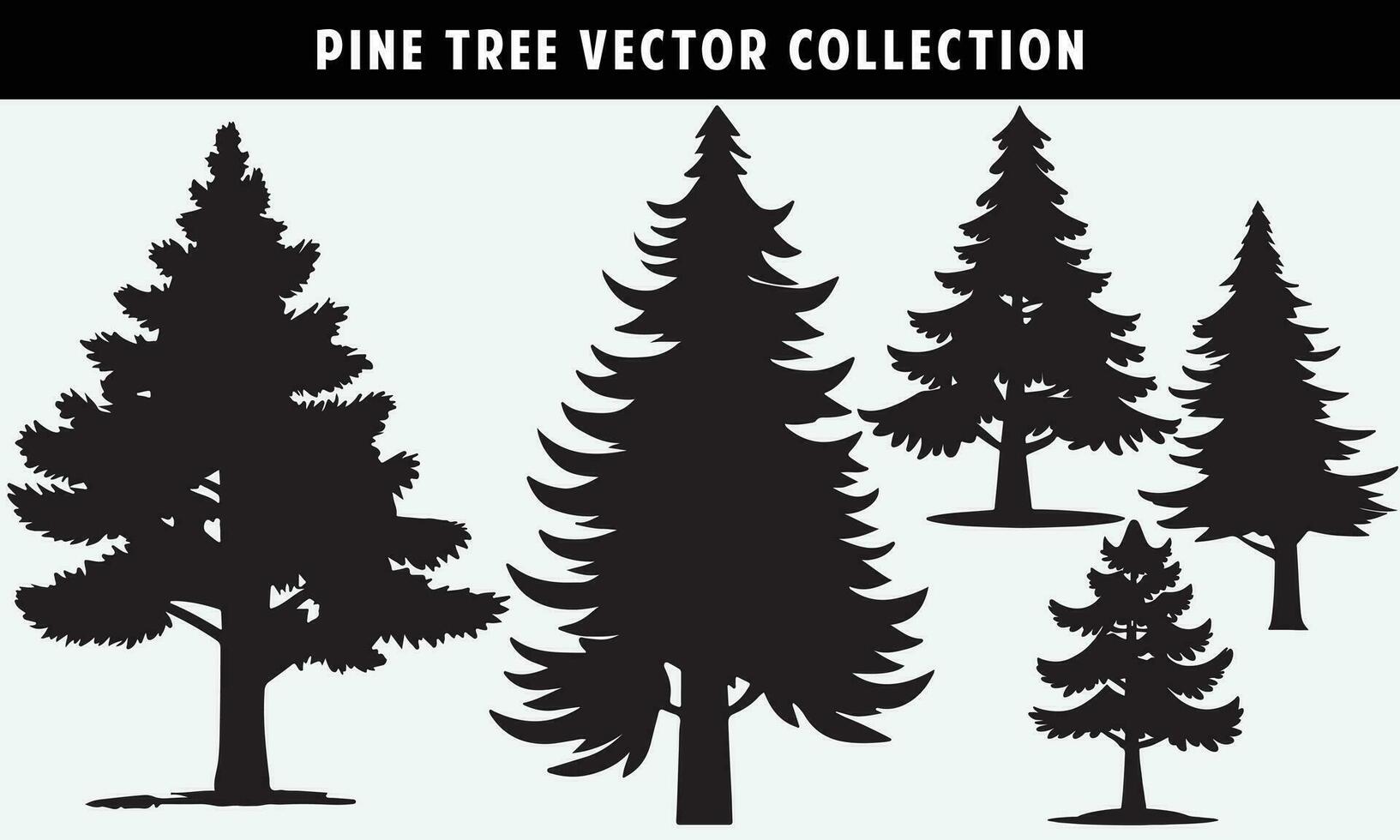 set of pine trees silhouettes vector graphics for design 25901527 ...