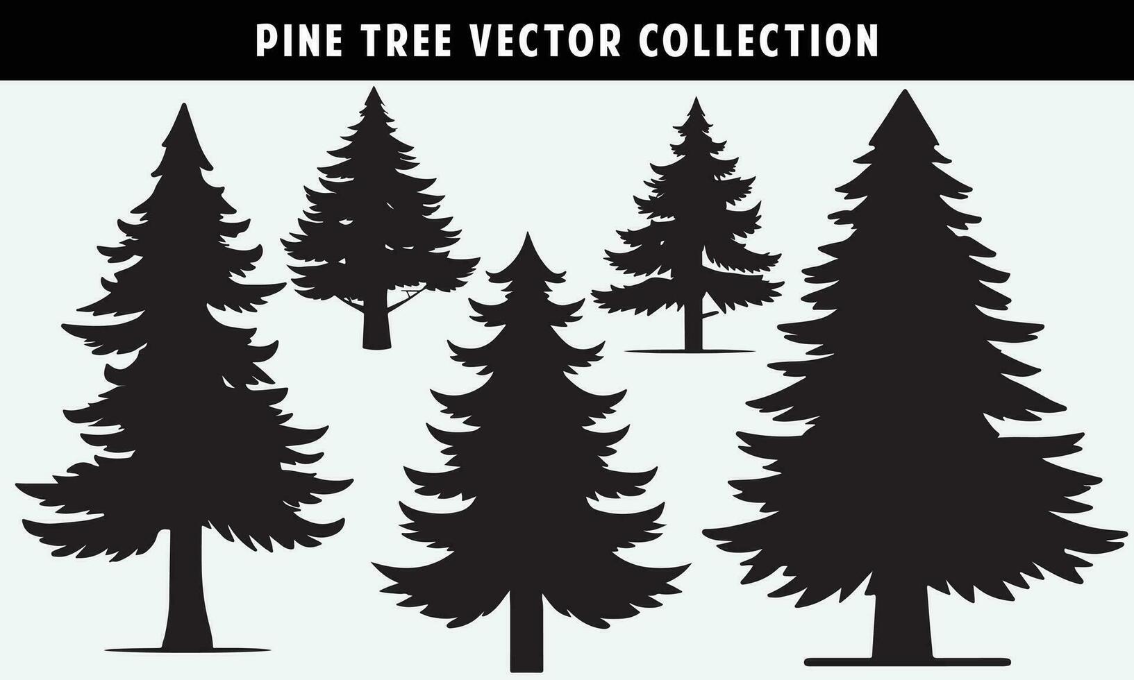 set of pine trees silhouettes vector graphics for design 25901531 ...