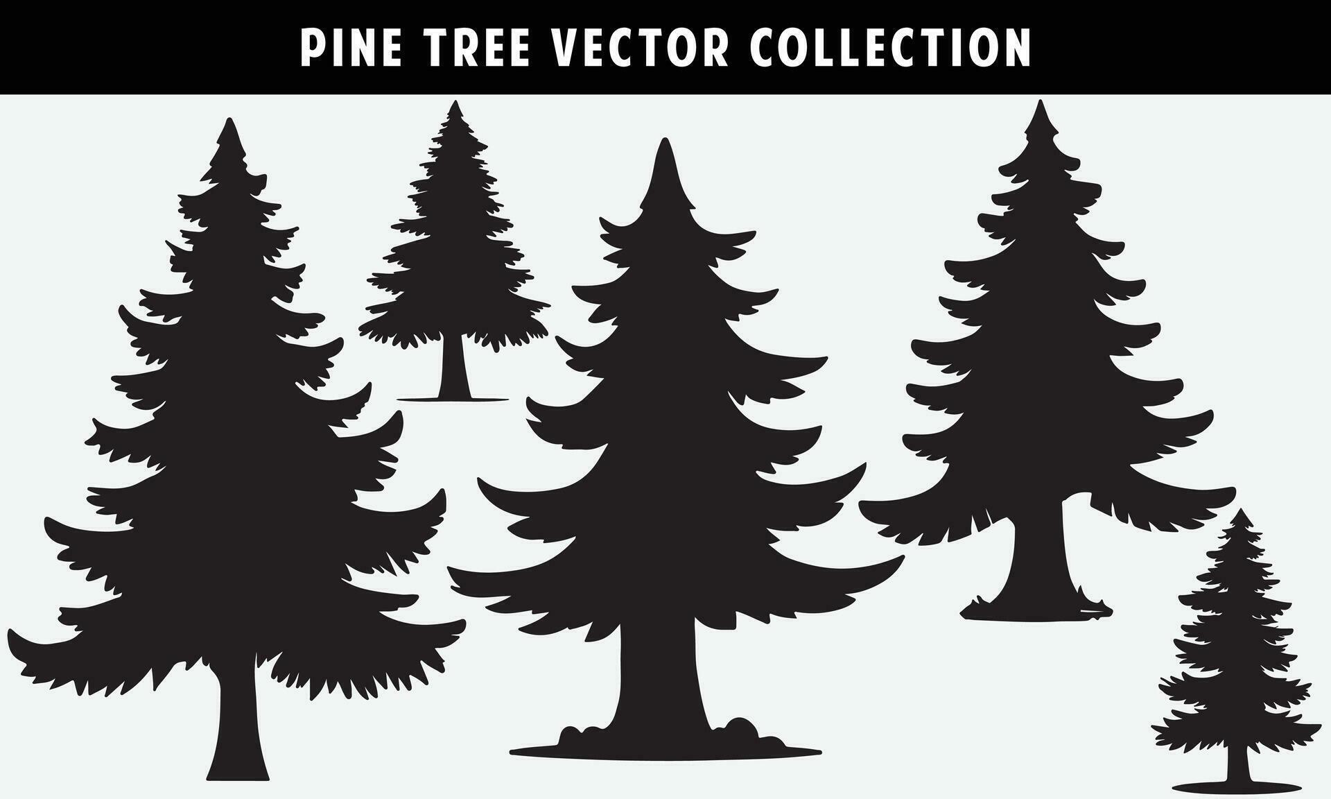set of pine trees silhouettes vector graphics for design 25901532 ...