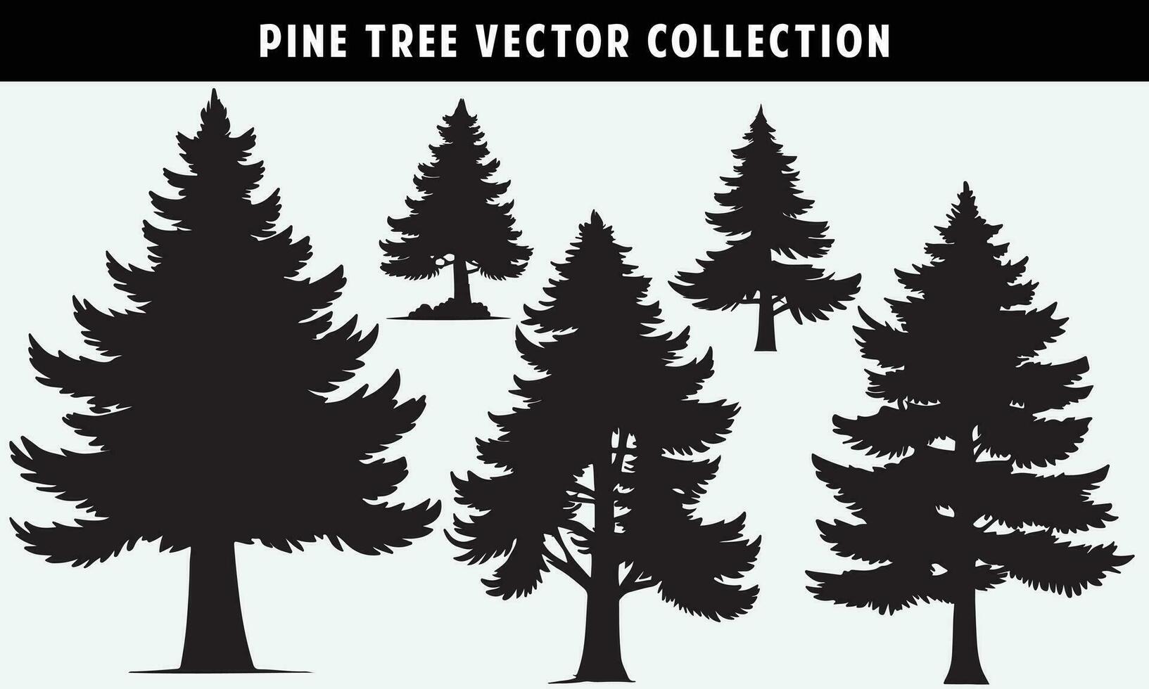 set of pine trees silhouettes vector graphics for design 25901533 ...