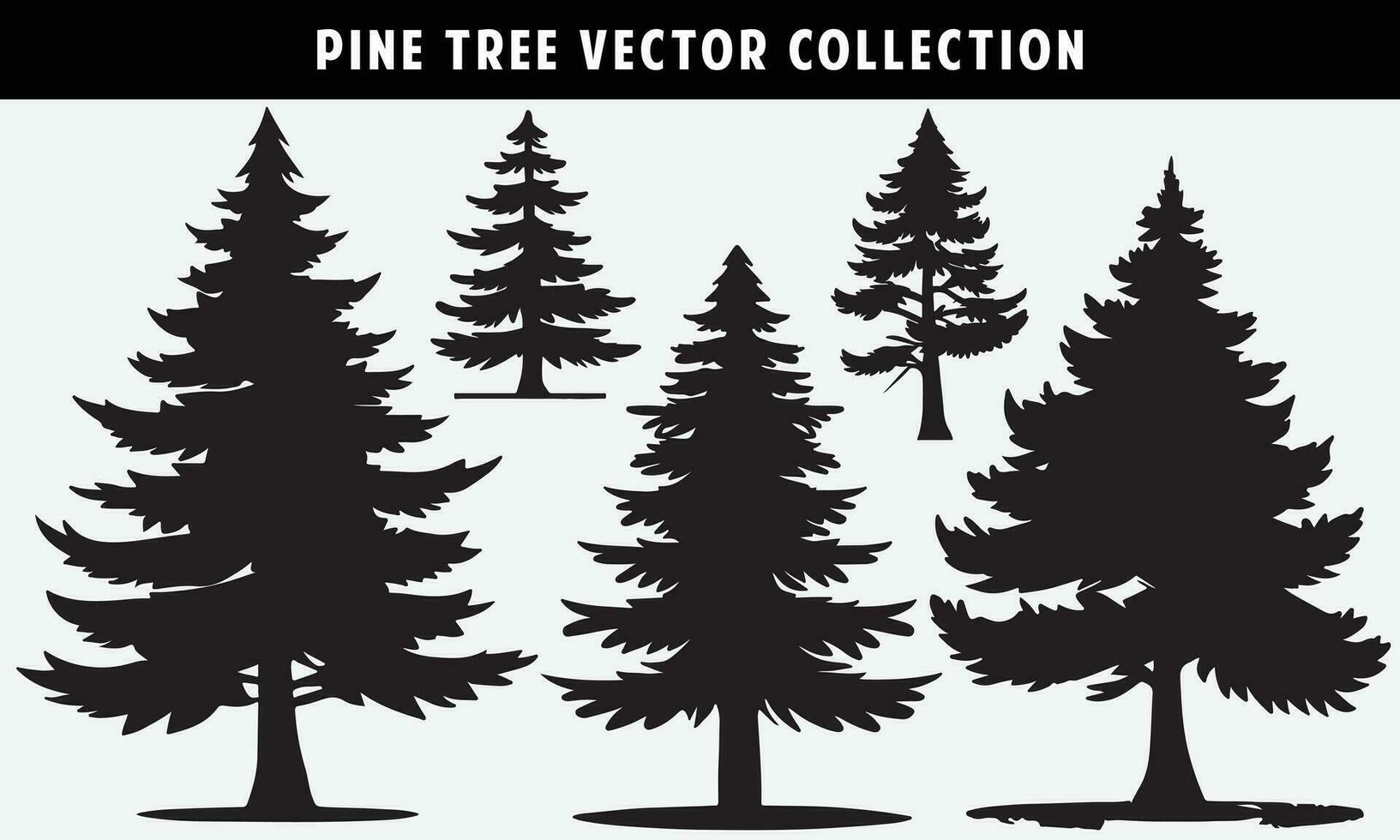 set of pine trees silhouettes vector graphics for design 25901542 ...