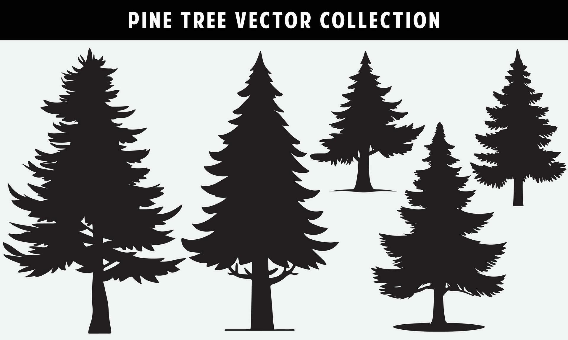 set of pine trees silhouettes vector graphics for design 25901551 ...