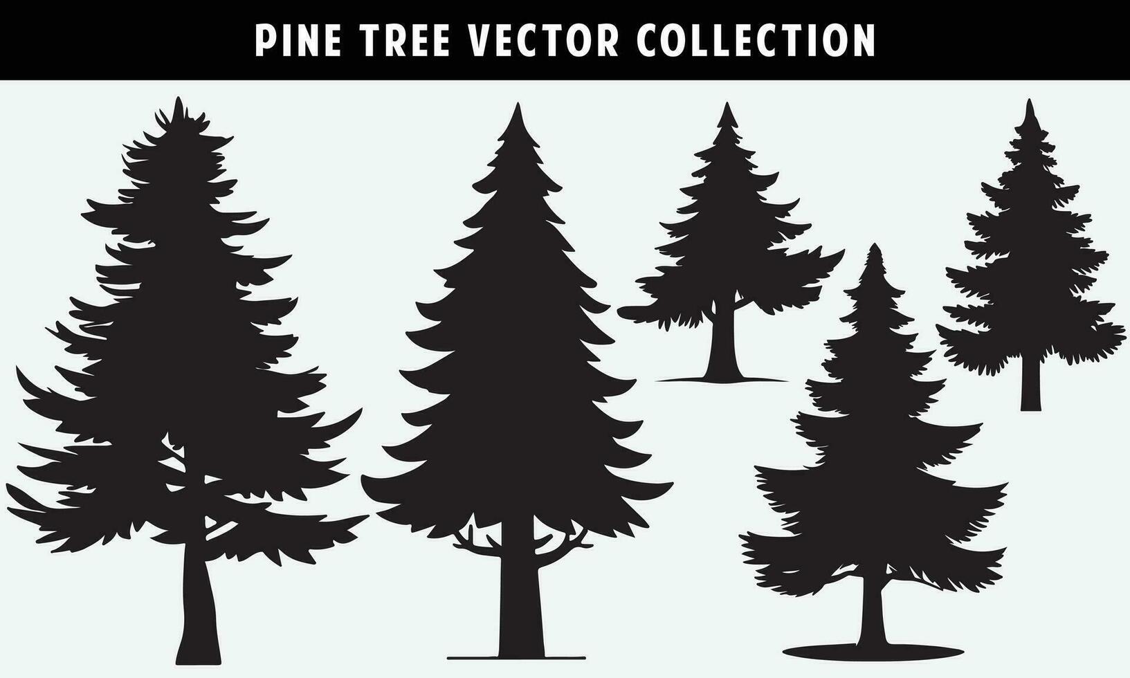 set of pine trees silhouettes vector graphics for design 25901551 ...