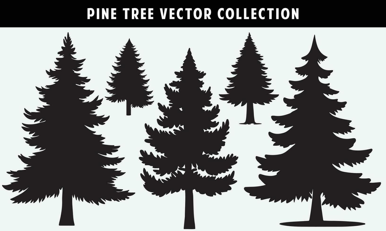set of pine trees silhouettes vector graphics for design 25901554 ...