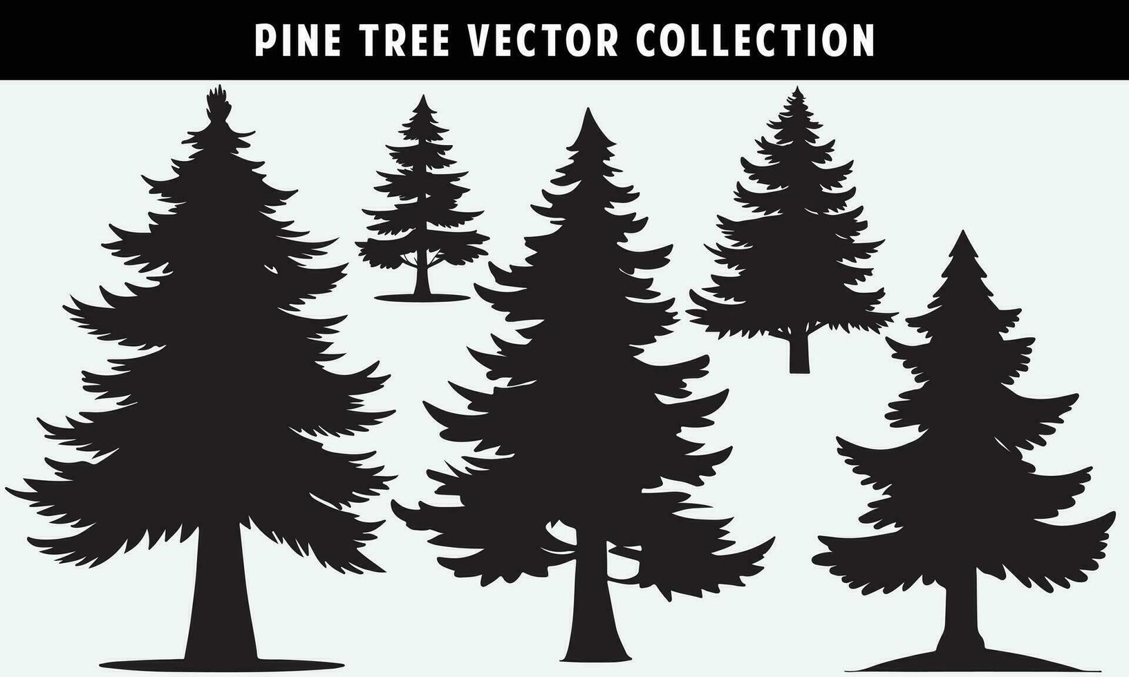 set of pine trees silhouettes vector graphics for design 25901565 ...