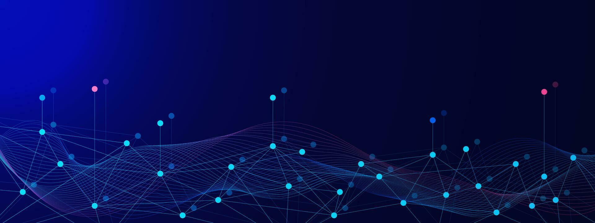 Abstract Connecting Dots And Lines Big Data Visualization Global Network Connection And