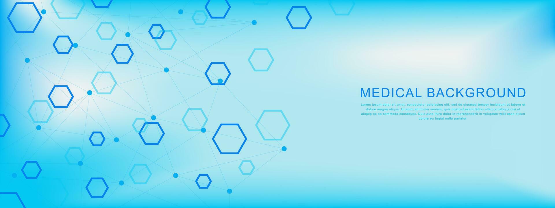 Abstract medical science background. Hexagonal shapes with particle for ...