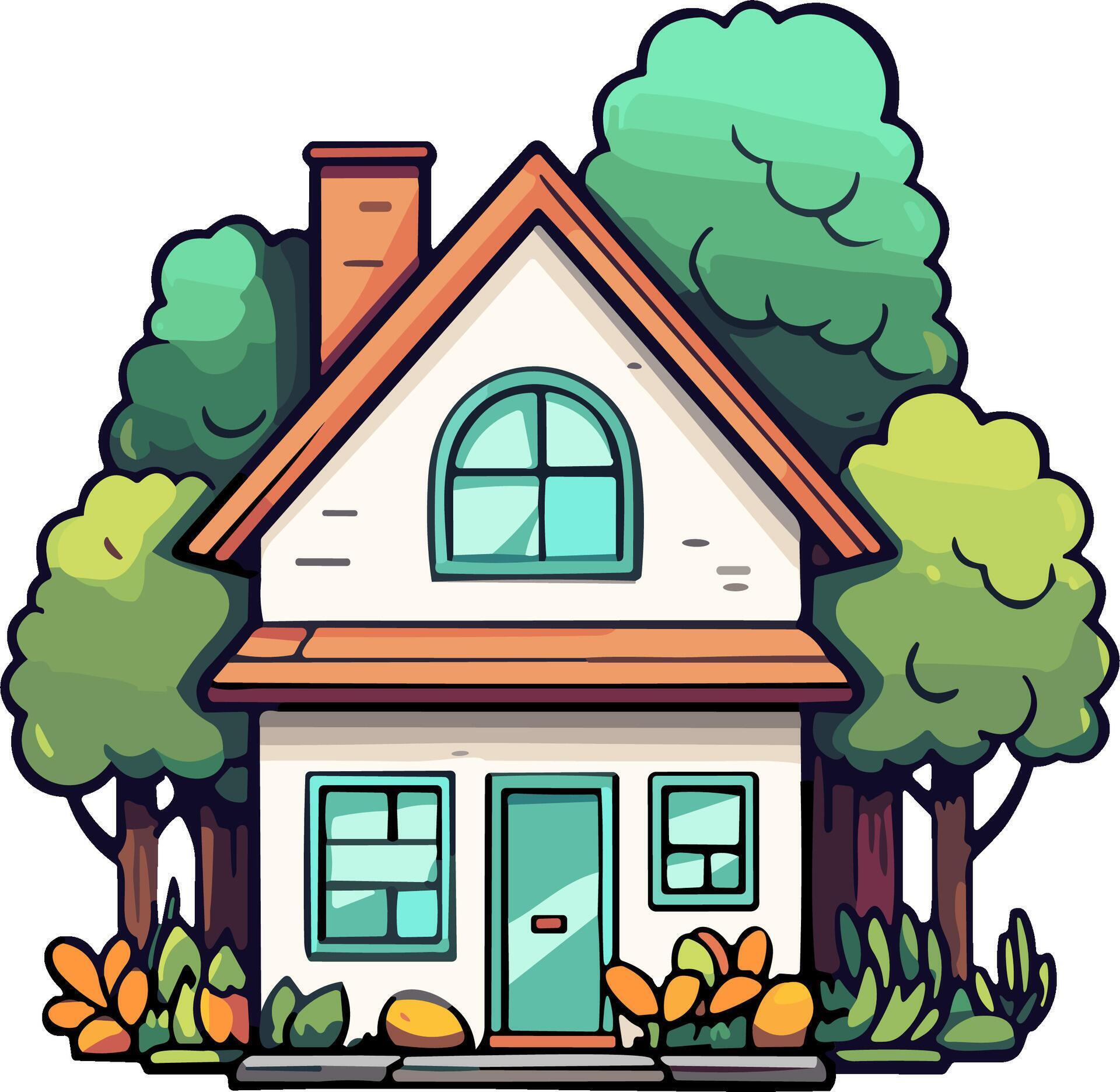 casa dibujos animados estilo vector ilustración, ai generado 25902050 Vector en Vecteezy