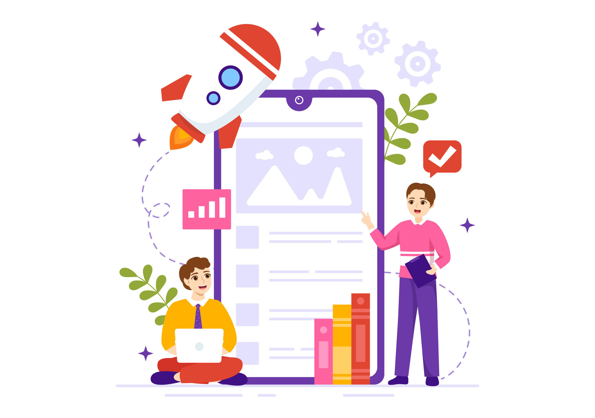 Software Testing Vector Illustration With Application Engineering Debugging Development Process