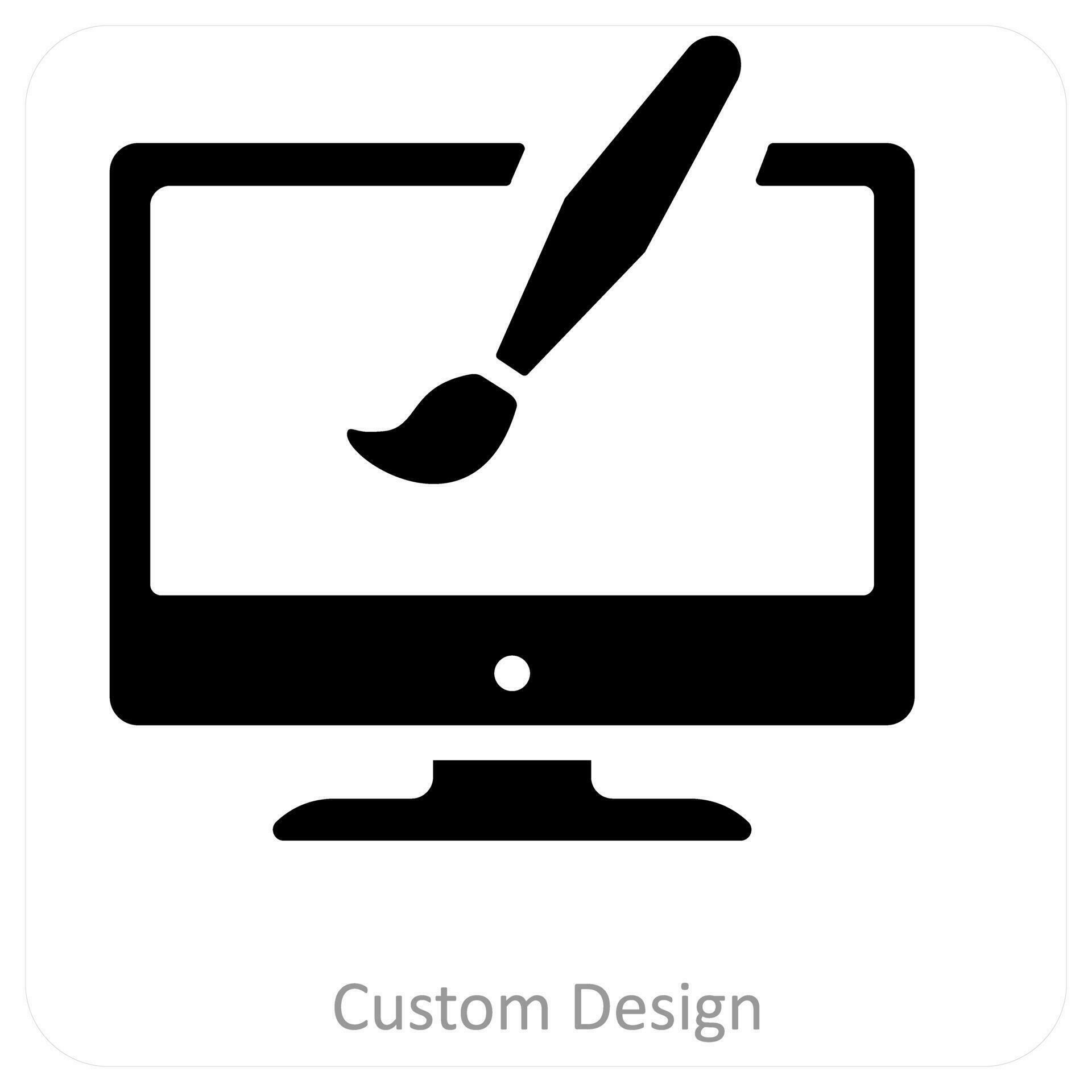 custom design and designing icon concept 25902637 Vector Art at Vecteezy