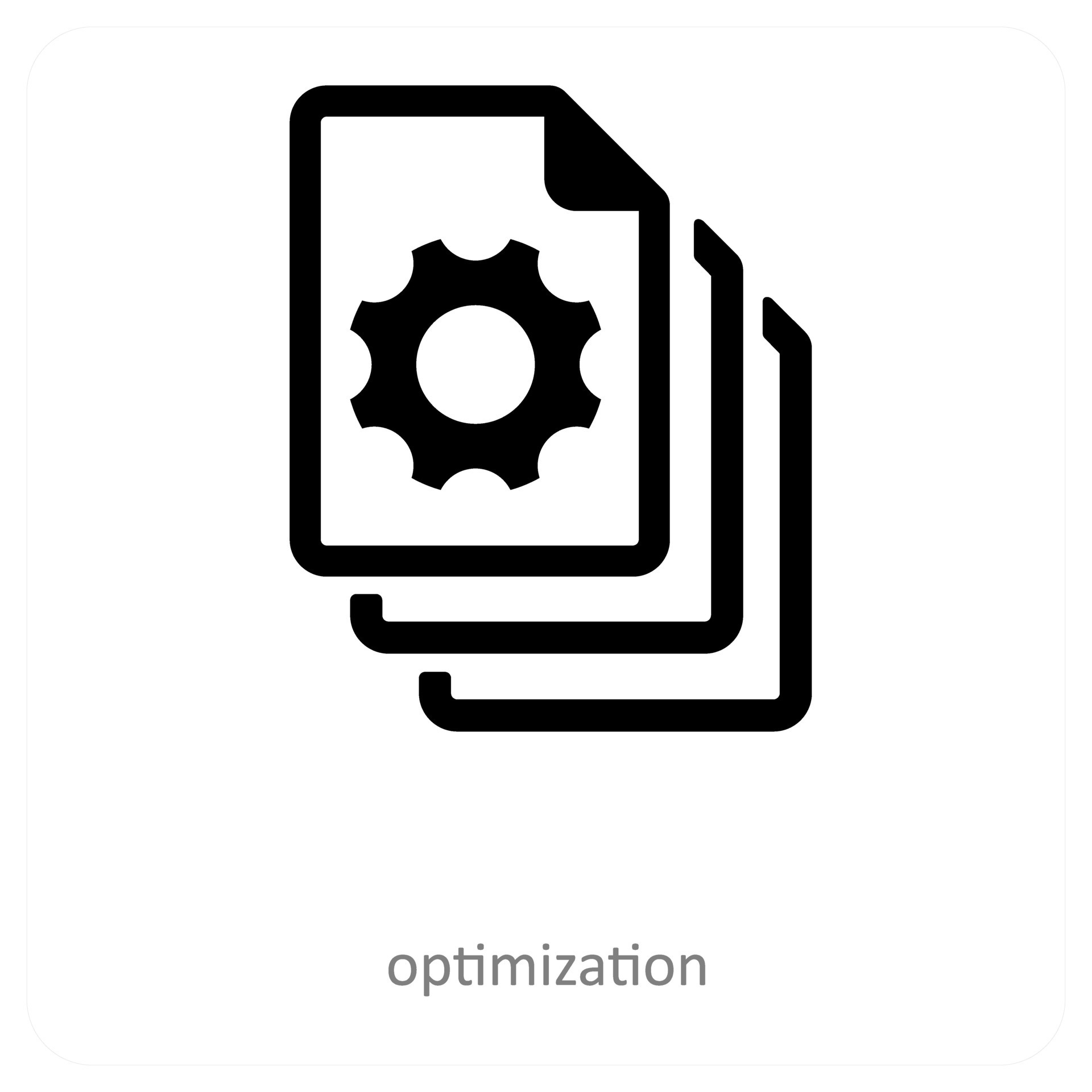 optimization and gear icon concept 25903064 Vector Art at Vecteezy