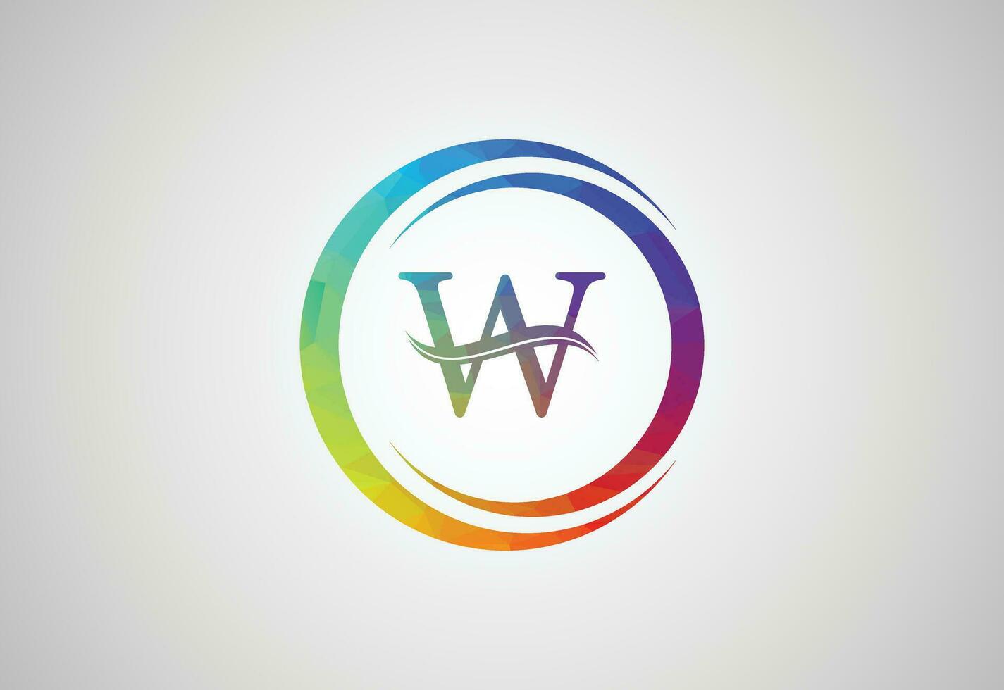 Low Poly and initial W letter logo design, Vector illustration 25904405 ...