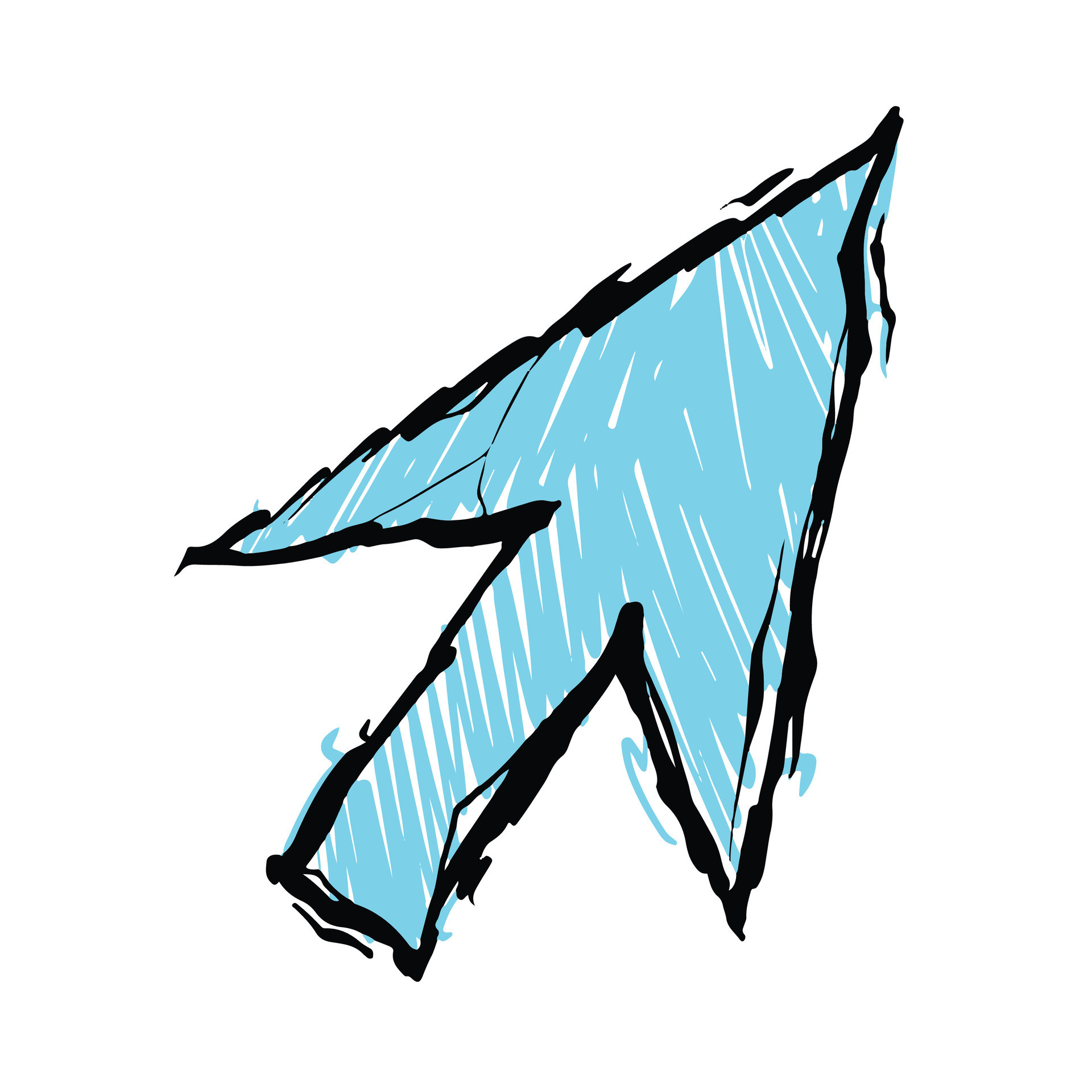 Light Blue Abstract Black Outlined Computer Cursor Click Arrow Pointer