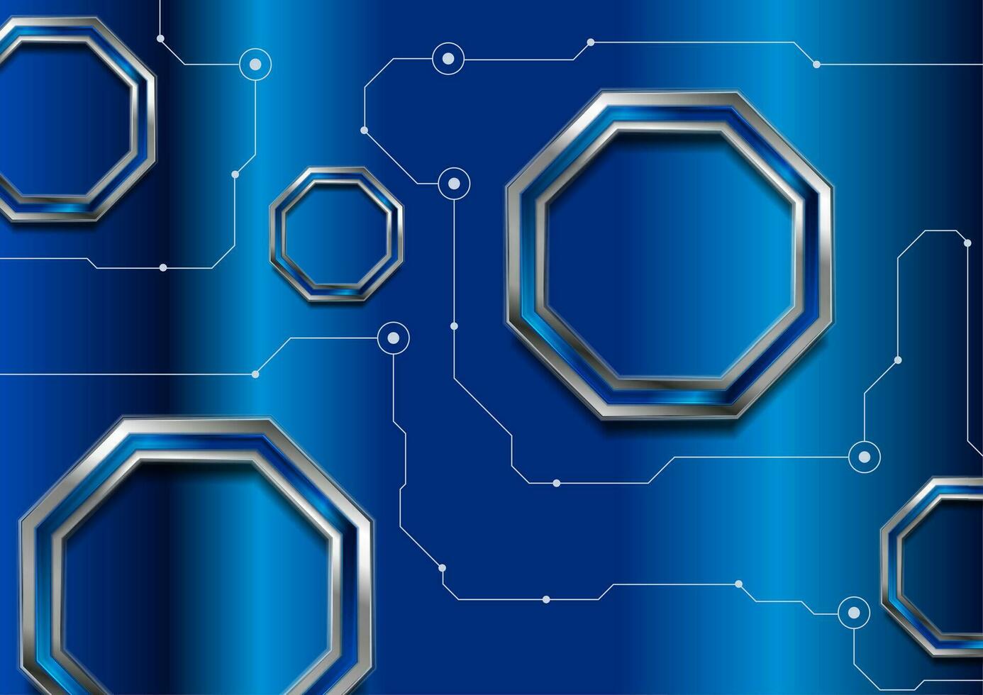 Blue Abstract Technology Background With Glossy Octagons 25910670