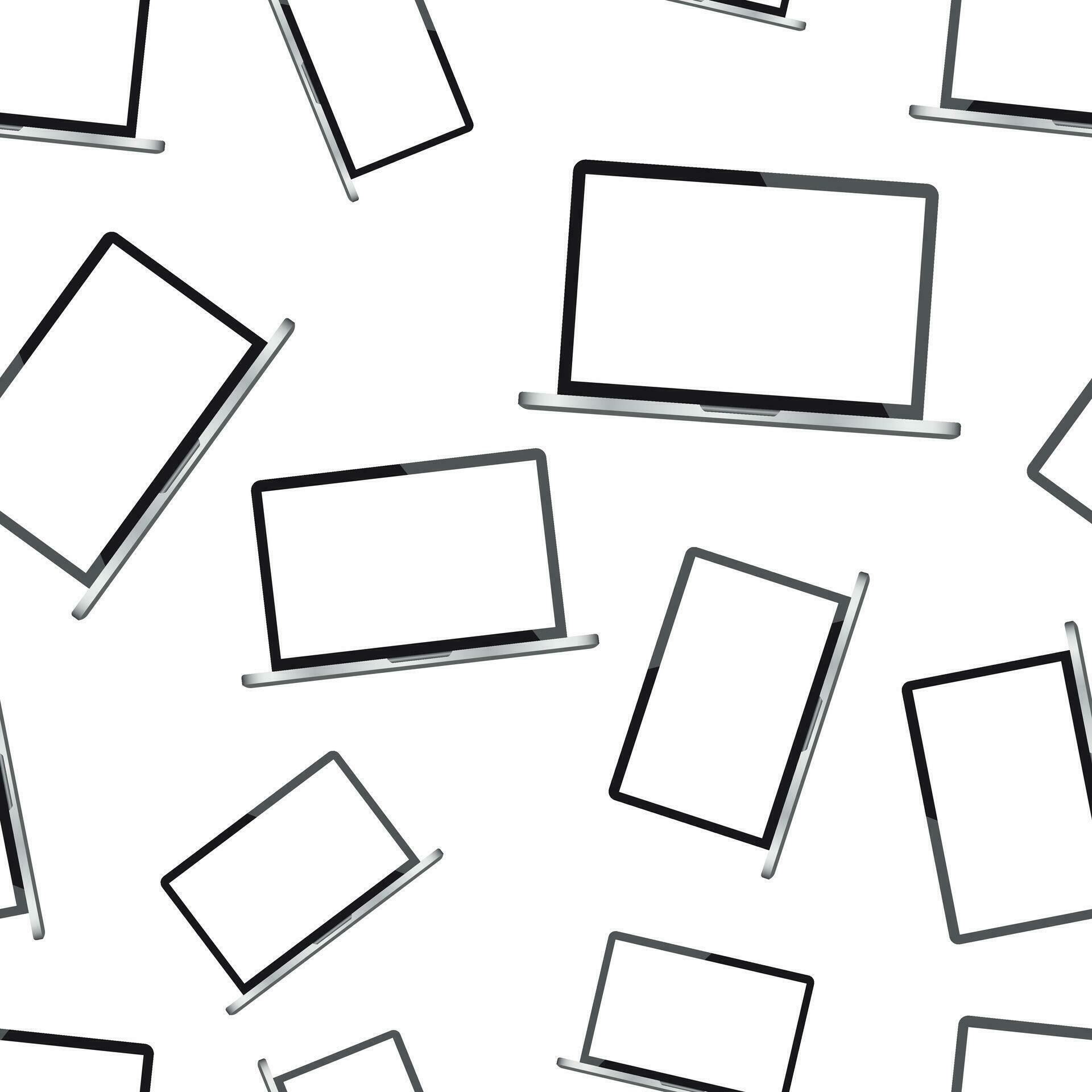 Laptop computer seamless pattern background. Business flat vector ...