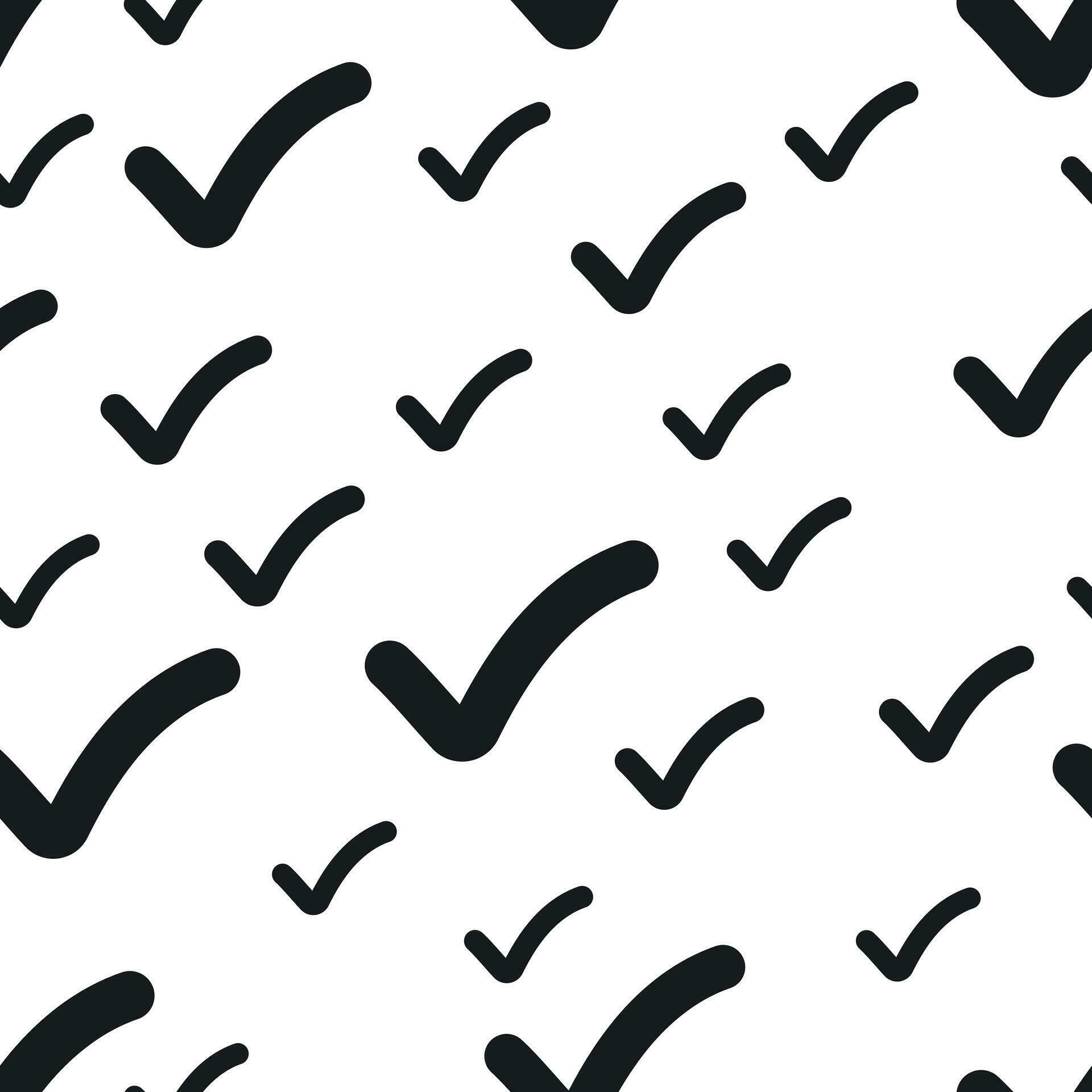 Check mark button seamless pattern. Business concept ok checkbox pictogram. Vector illustration ...