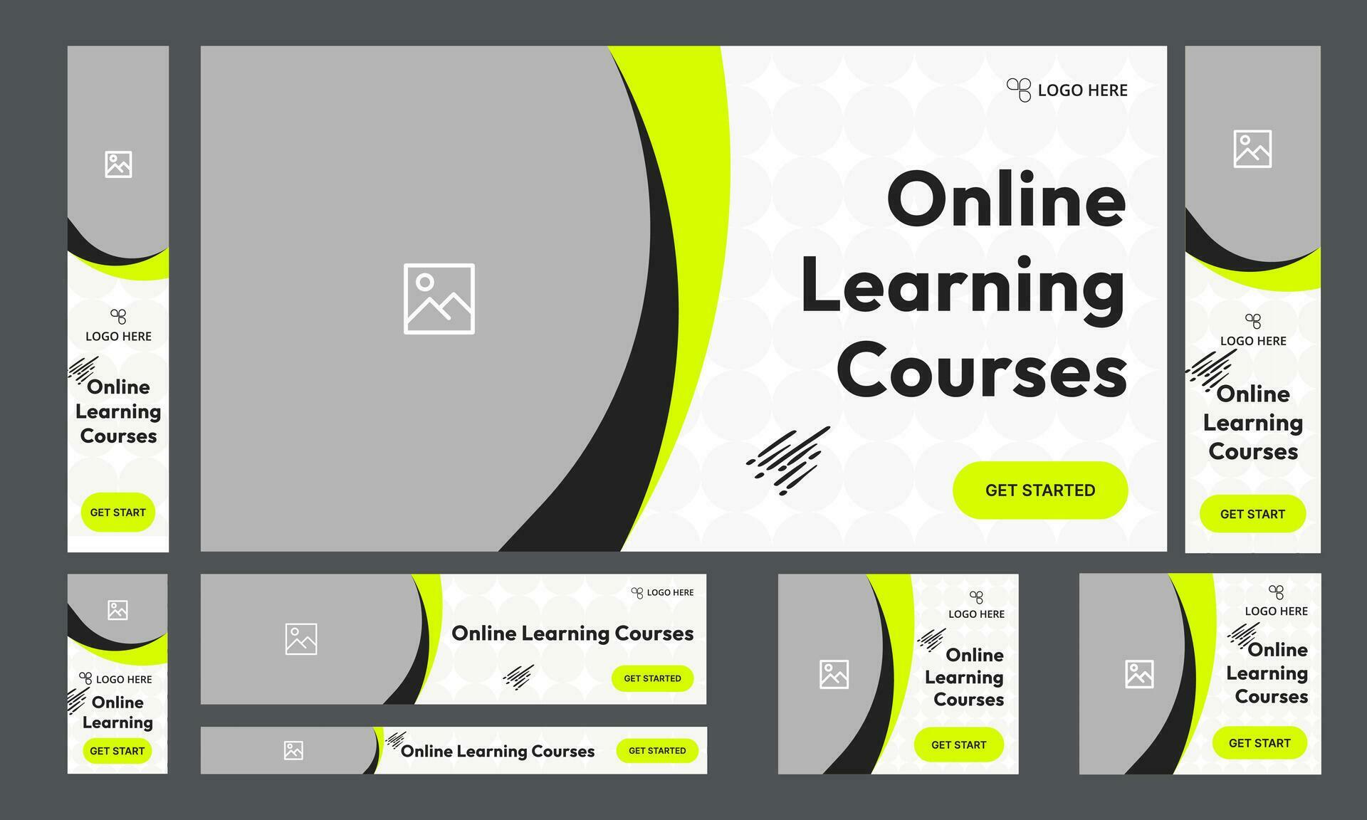 Set of learning courses web banner template design for social media ...