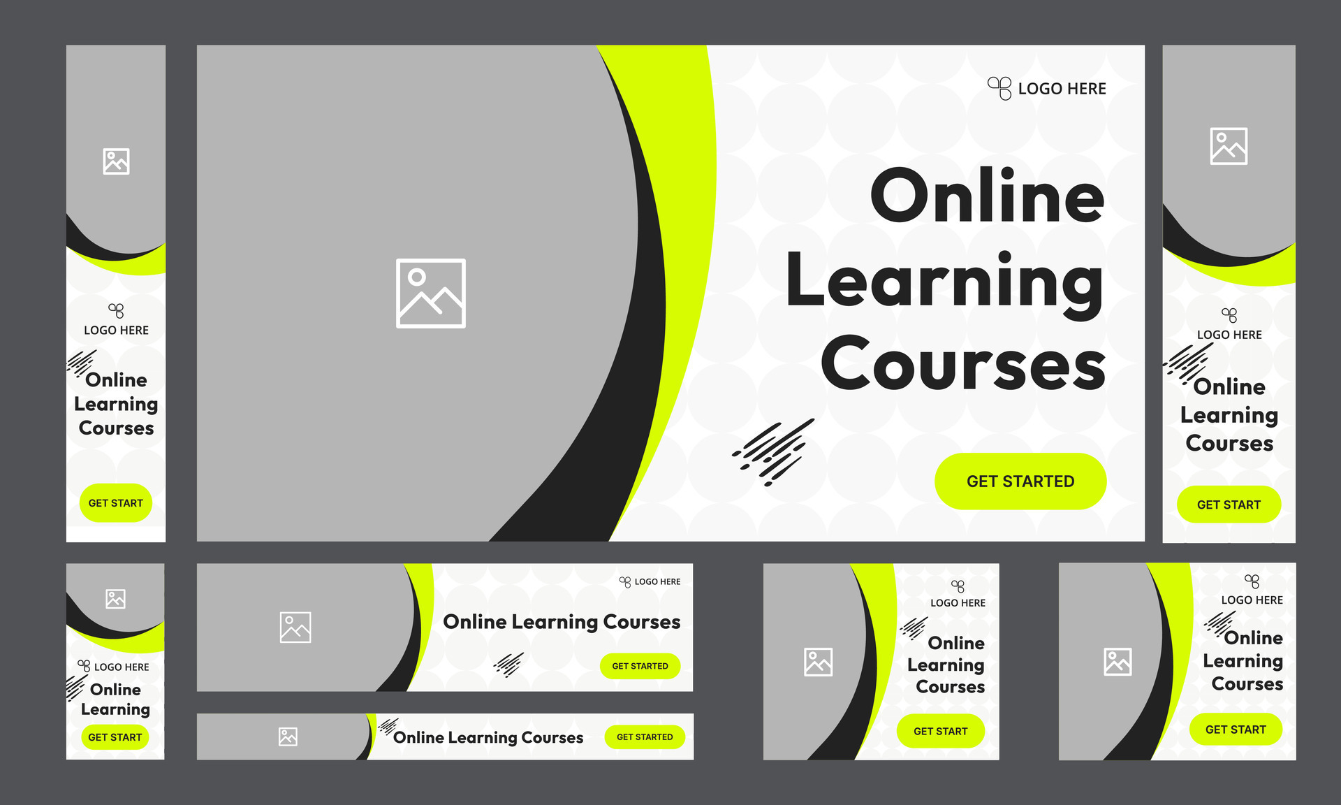 Set of learning courses web banner template design for social media ...