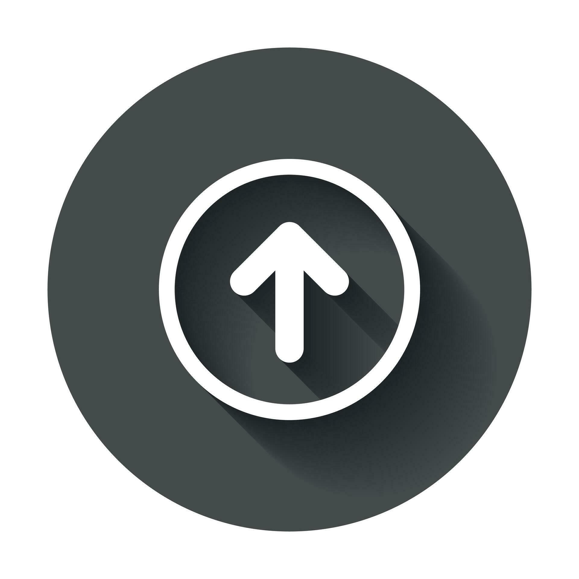 Arrow Up Vector Icon Forward Arrow Sign Illustration On Black Round