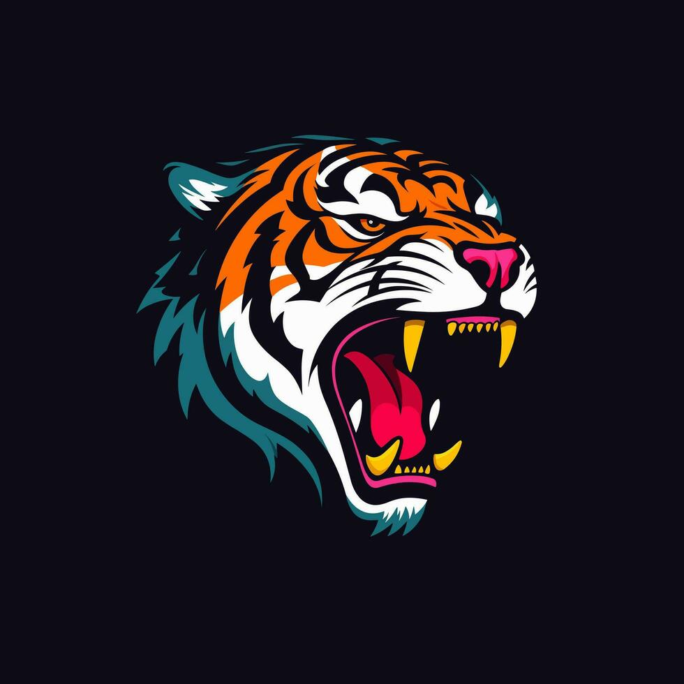 Striking hand drawn tiger logo design with intricate details and powerful presence. Ideal for ...