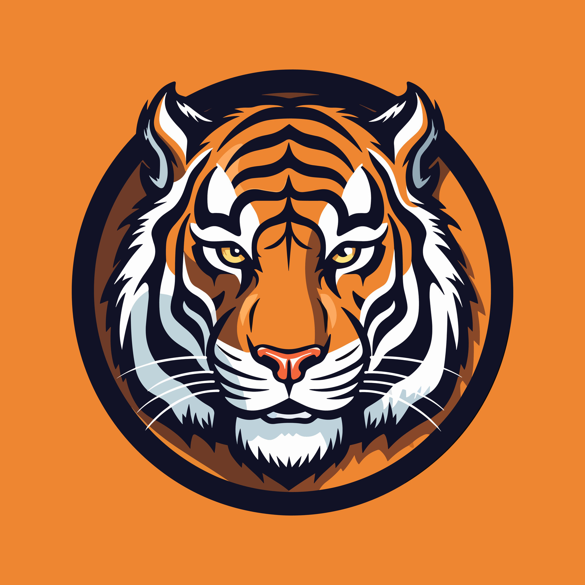 Striking hand drawn tiger logo design with intricate details and ... Striking hand drawn tiger logo design with intricate details and ...